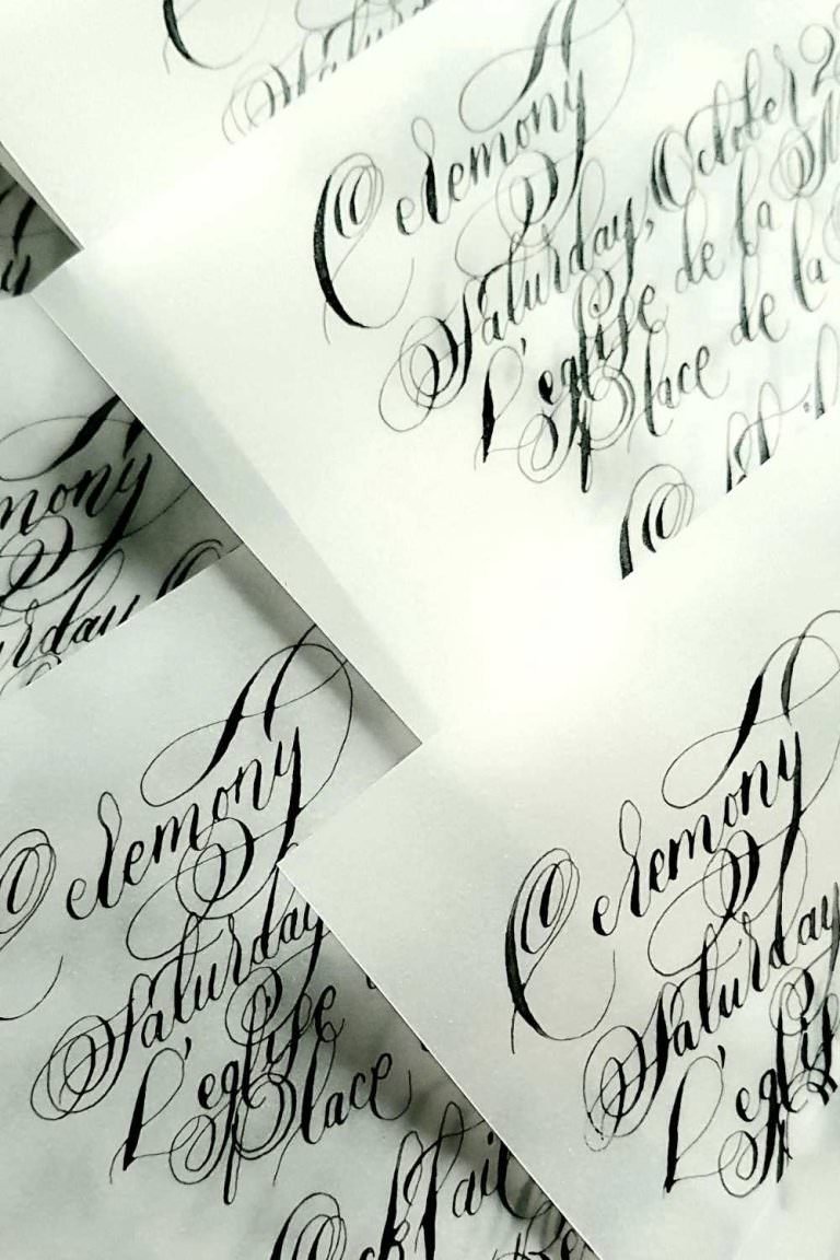 Calligraphy Wedding Invitations - Wedding at Le Meurice, Paris ...
