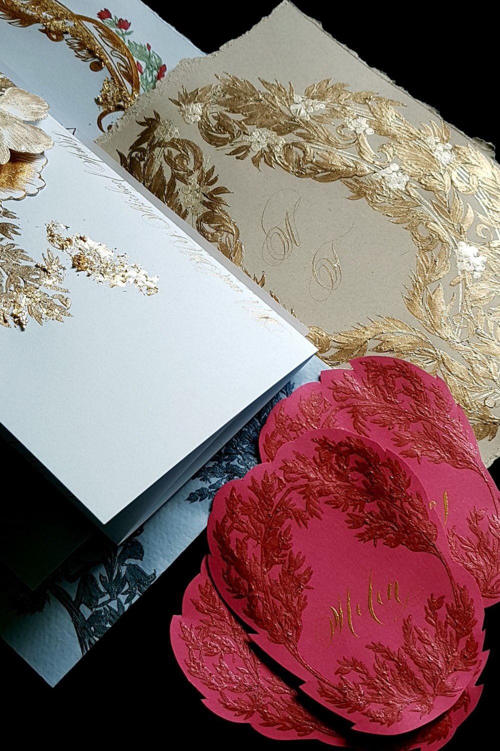 Luxury Italian Wedding Invitations - Gritti Palace ~ Crimson Letters