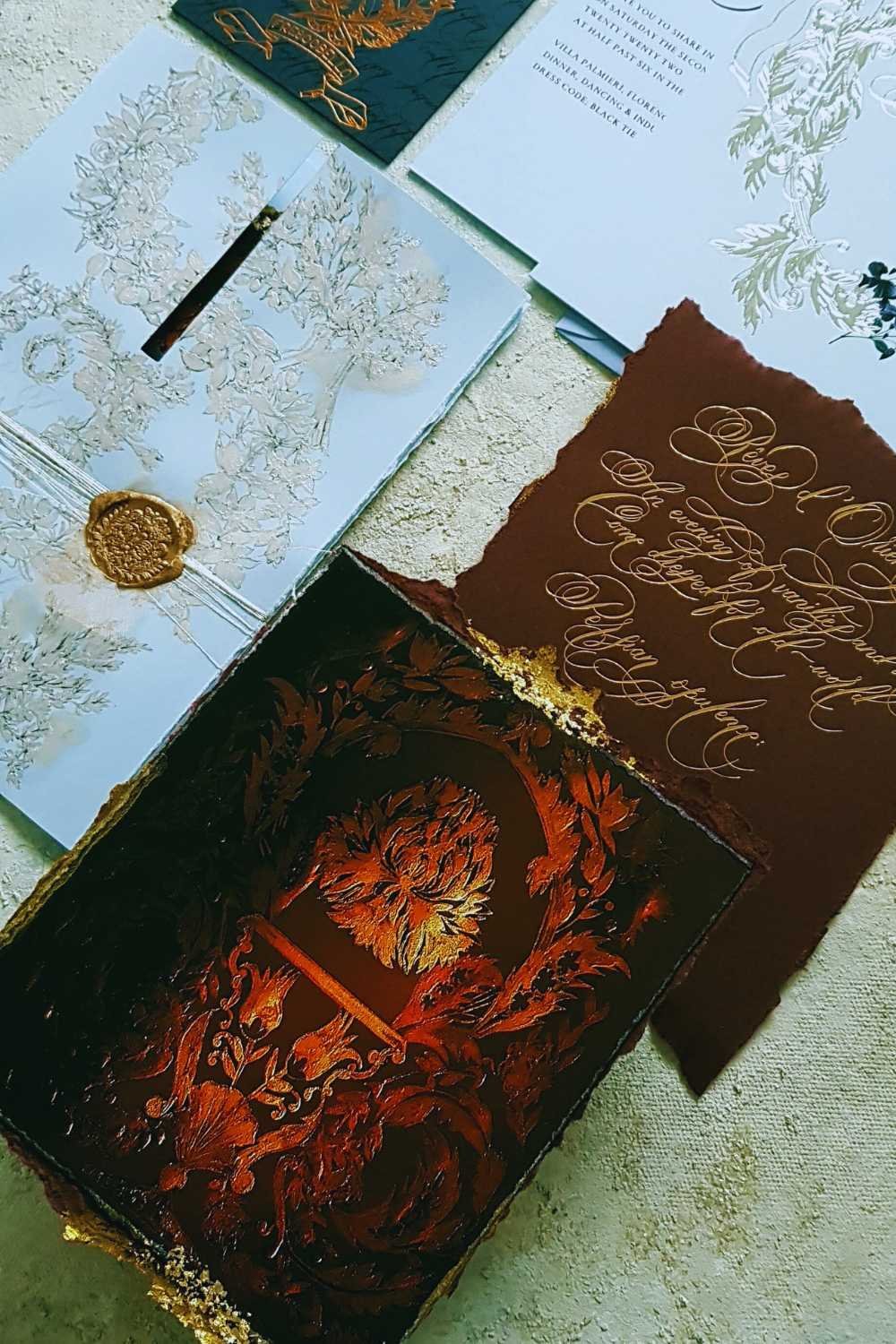 Luxury Persian Wedding Invitations with Vibrant Red & Gold