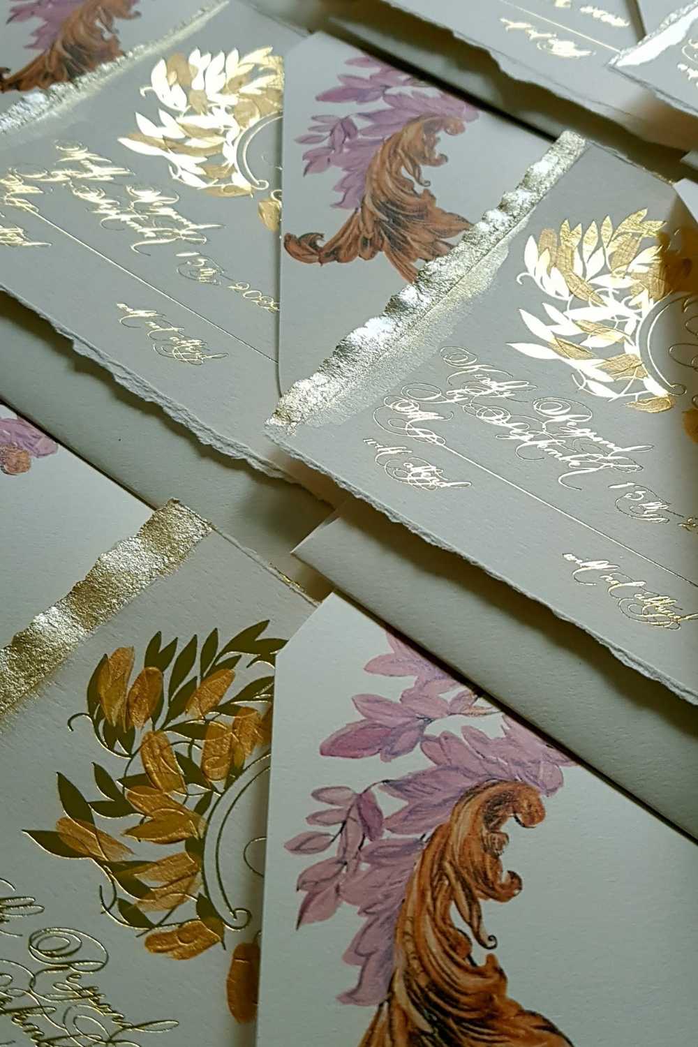 Luxury Baroque Style Wedding Invitations with Touches of Gold
